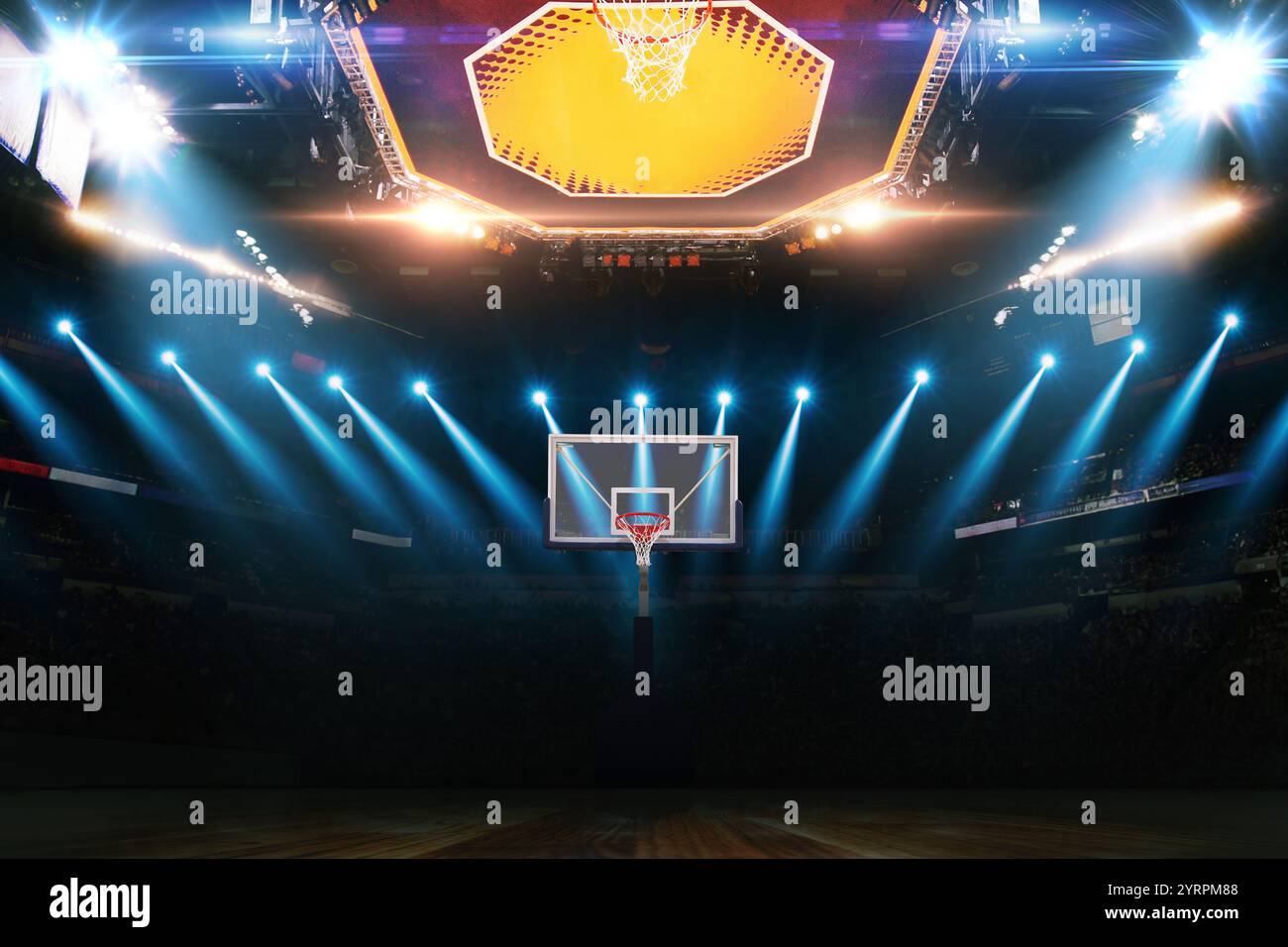 Basketball Championship. Modern Basketball Arena with Rings with ...