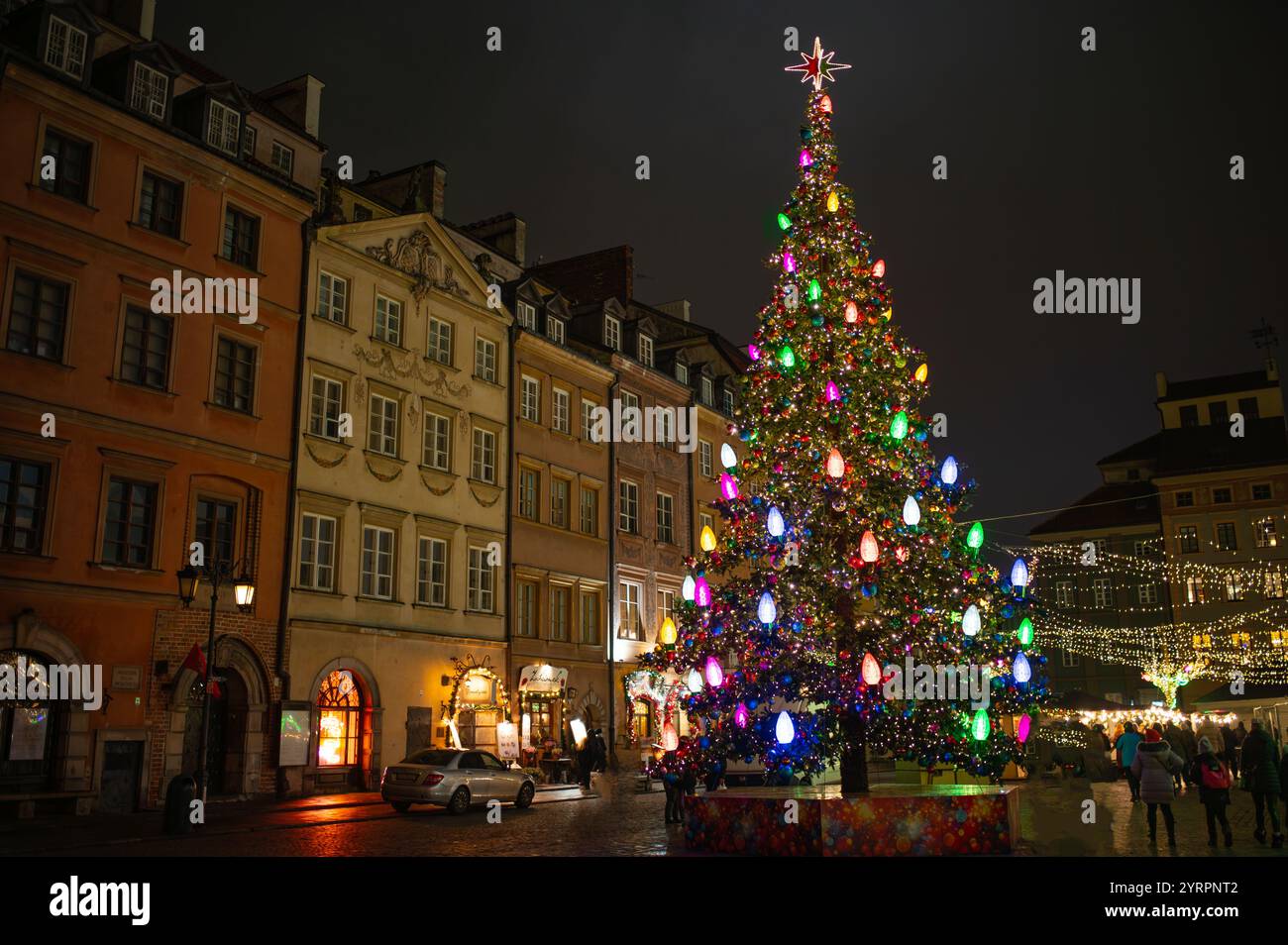 Warsaw, Poland - Skating rink and Christmas Market in the Old Town ...
