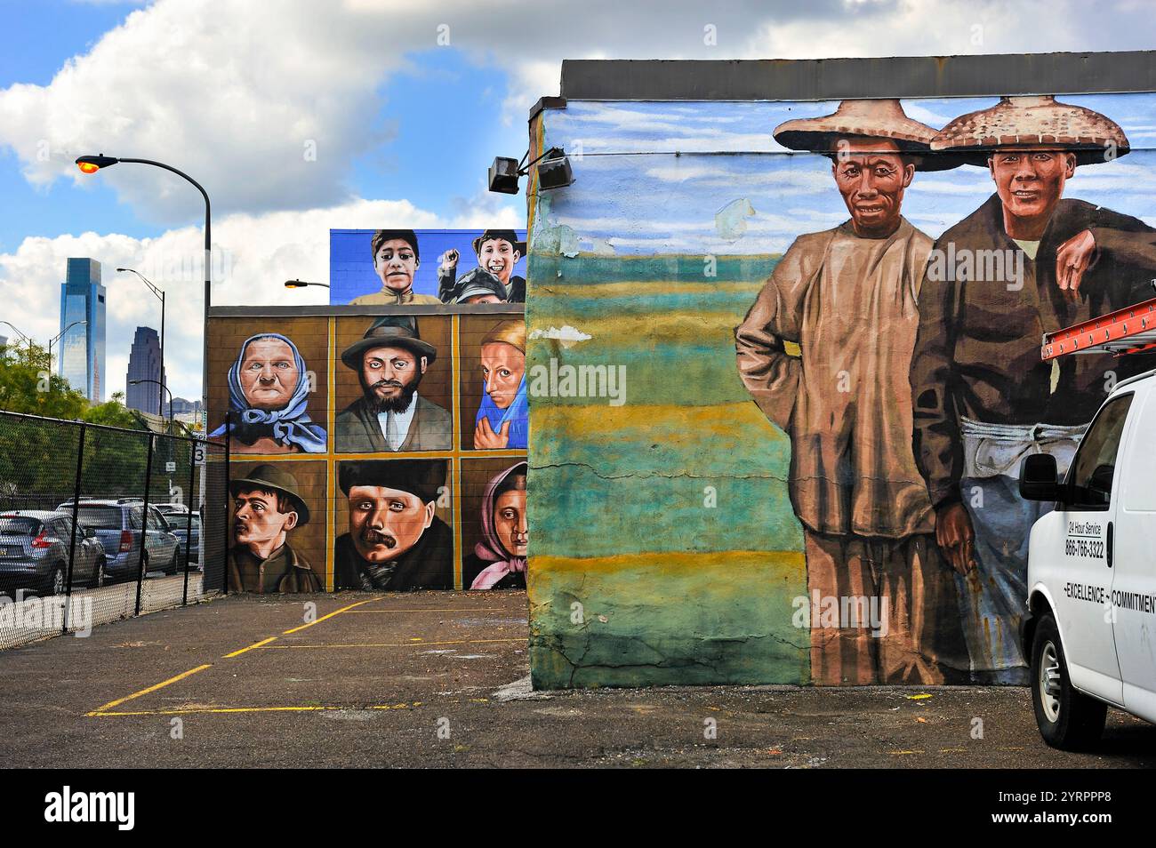 "History of Immigration", restored Mural by Simon Huelsbeck, Callowhill and 2nd streets ...
