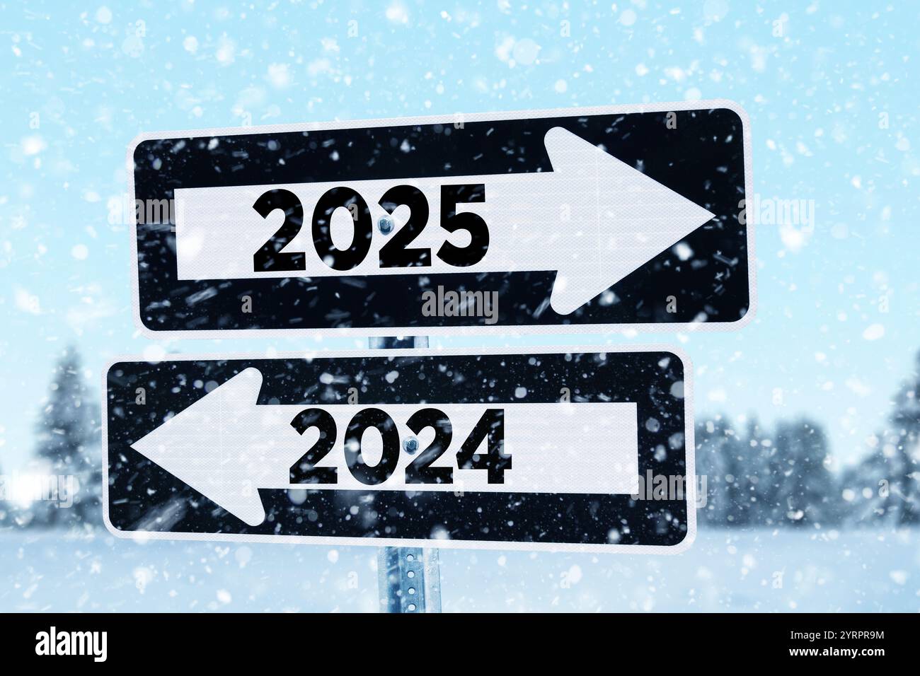 The way to the new year 2025. New or old life in the new year, choice ...