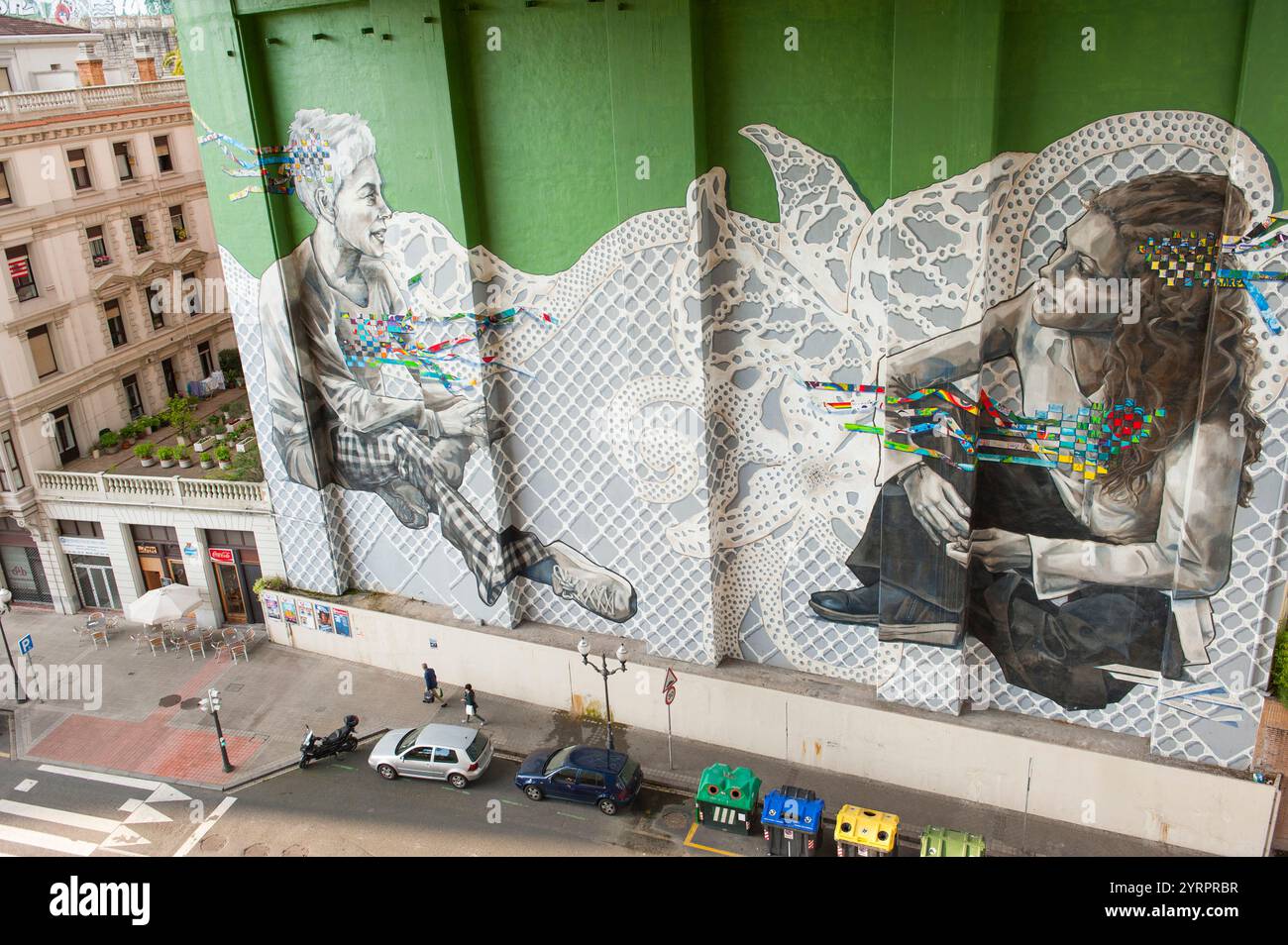 mural painting on the north pile of La Salve bridge (official name is ...