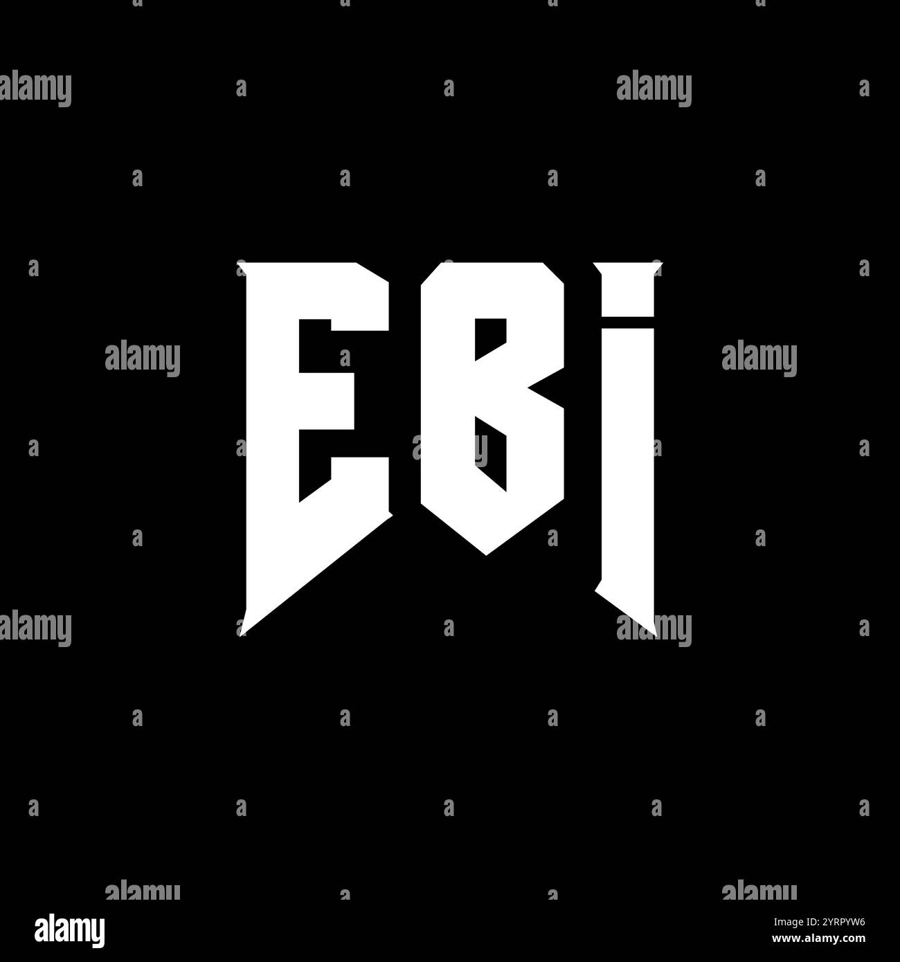 EBI letter logo design for technology company. EBI logo design black and white color combination ...