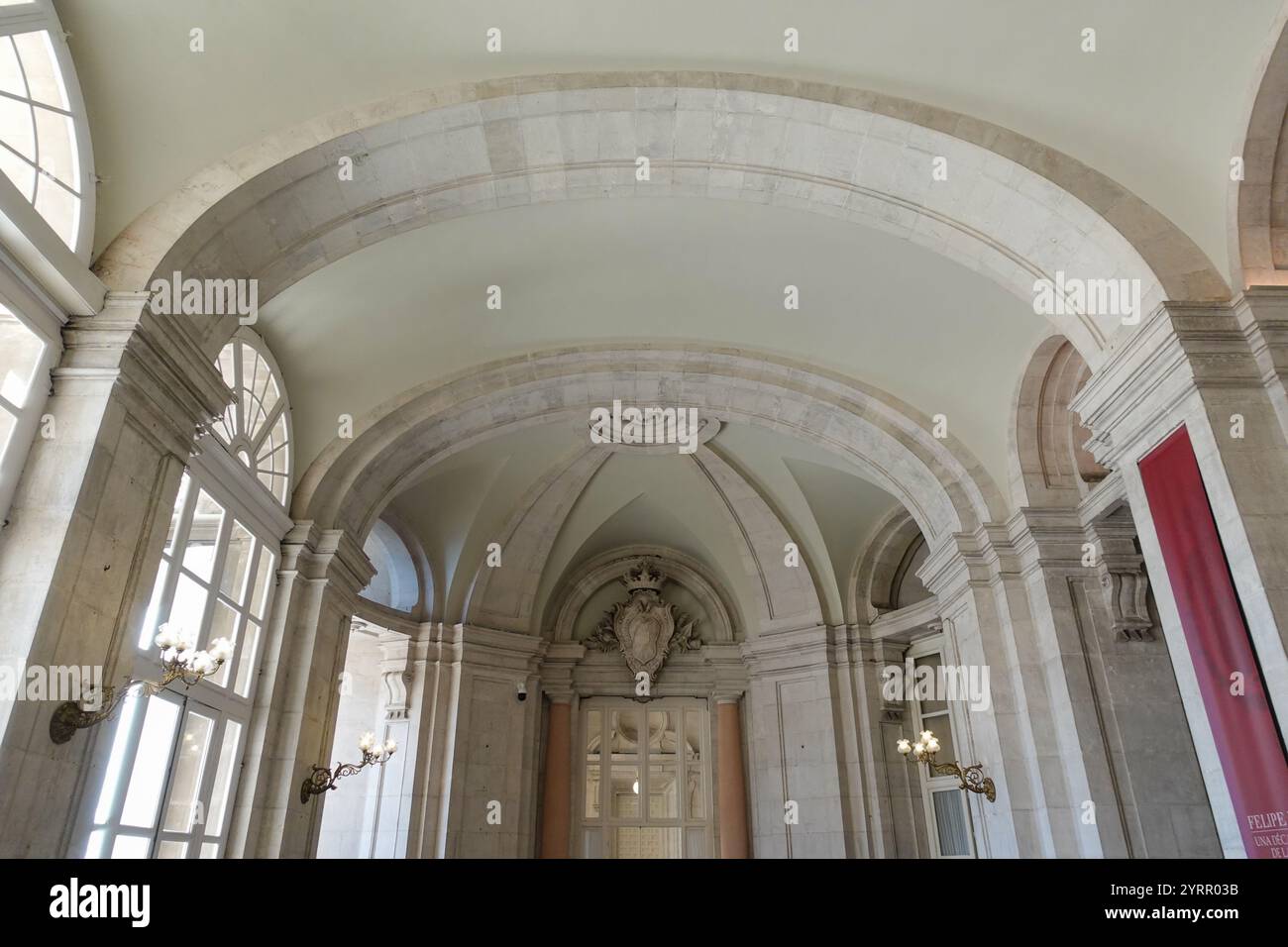 Interior of the Royal Palace of Madrid with Baroque Barrel-Vaulted ...