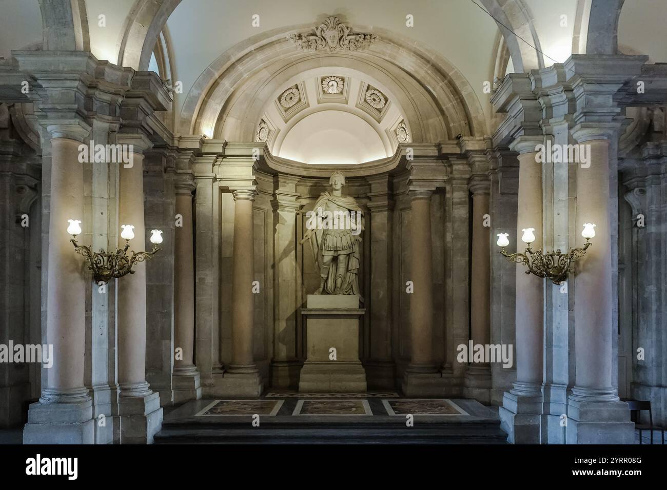 Interior of the Royal Palace of Madrid with Baroque Barrel-Vaulted ...