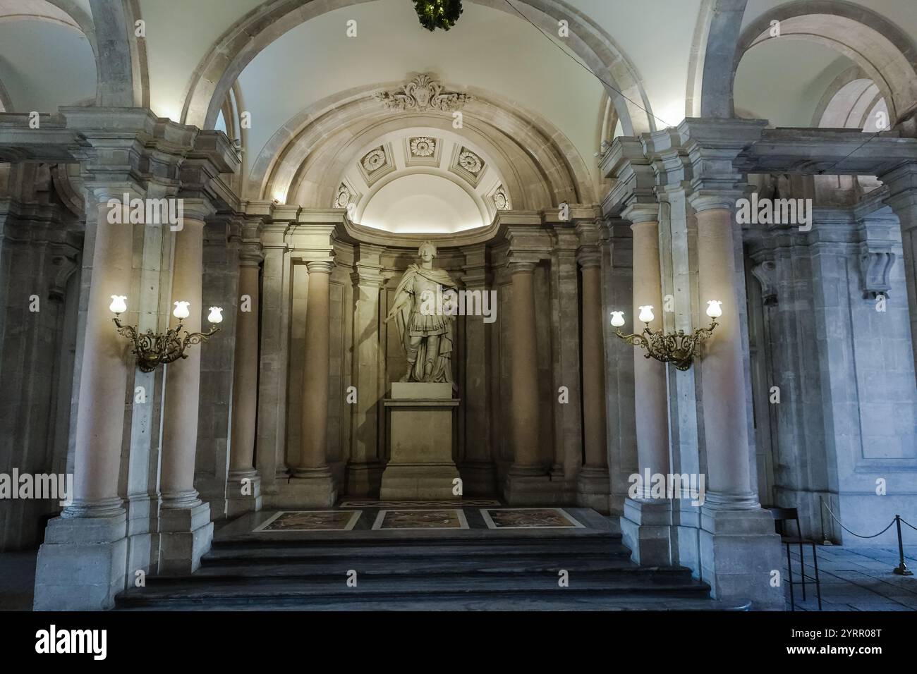 Interior of the Royal Palace of Madrid with Baroque Barrel-Vaulted ...