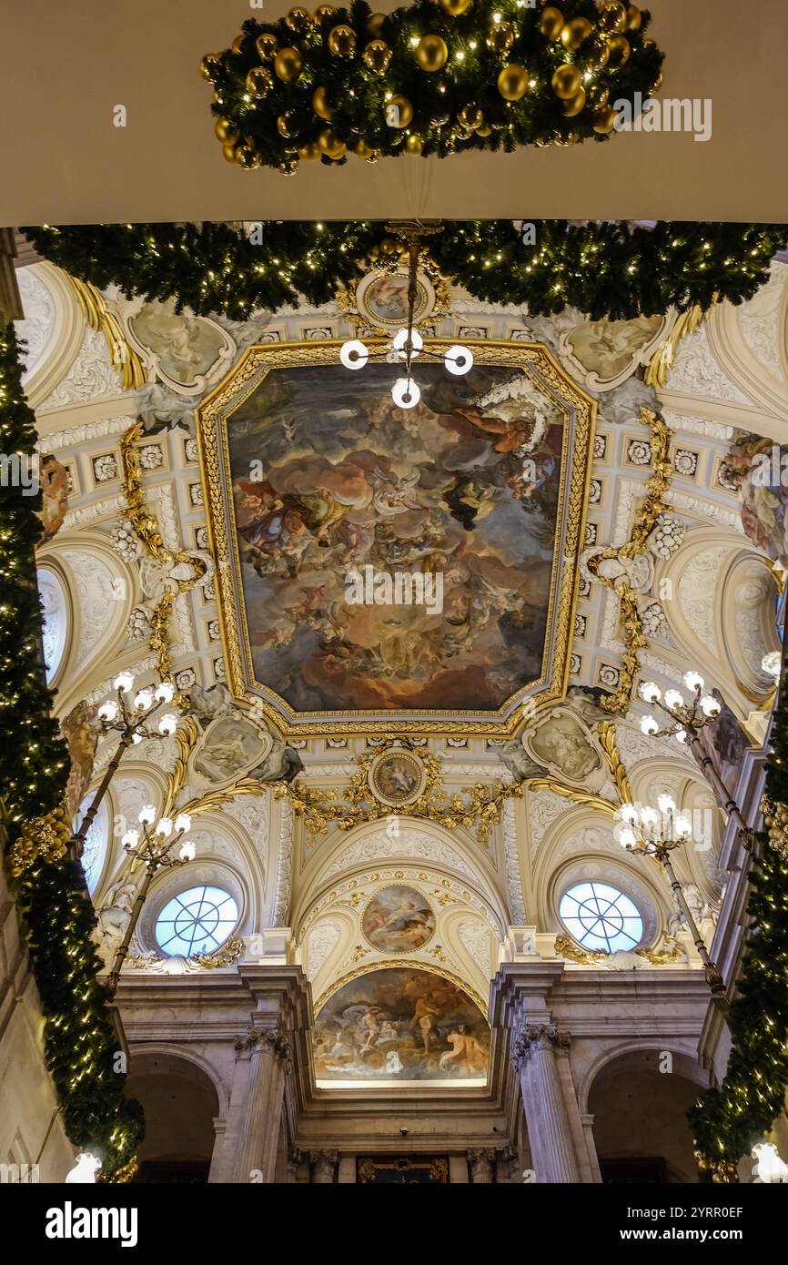 Painting on the Ceiling Above the Grand Staircase Inside the Royal ...