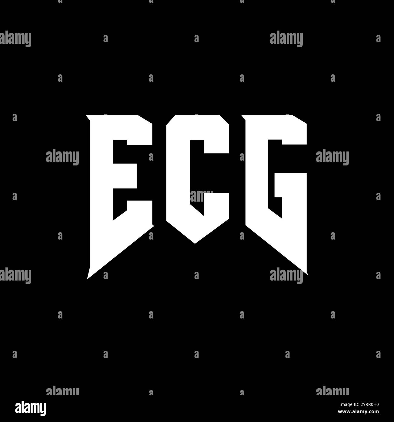 ECG letter logo design for technology company. ECG logo design black ...