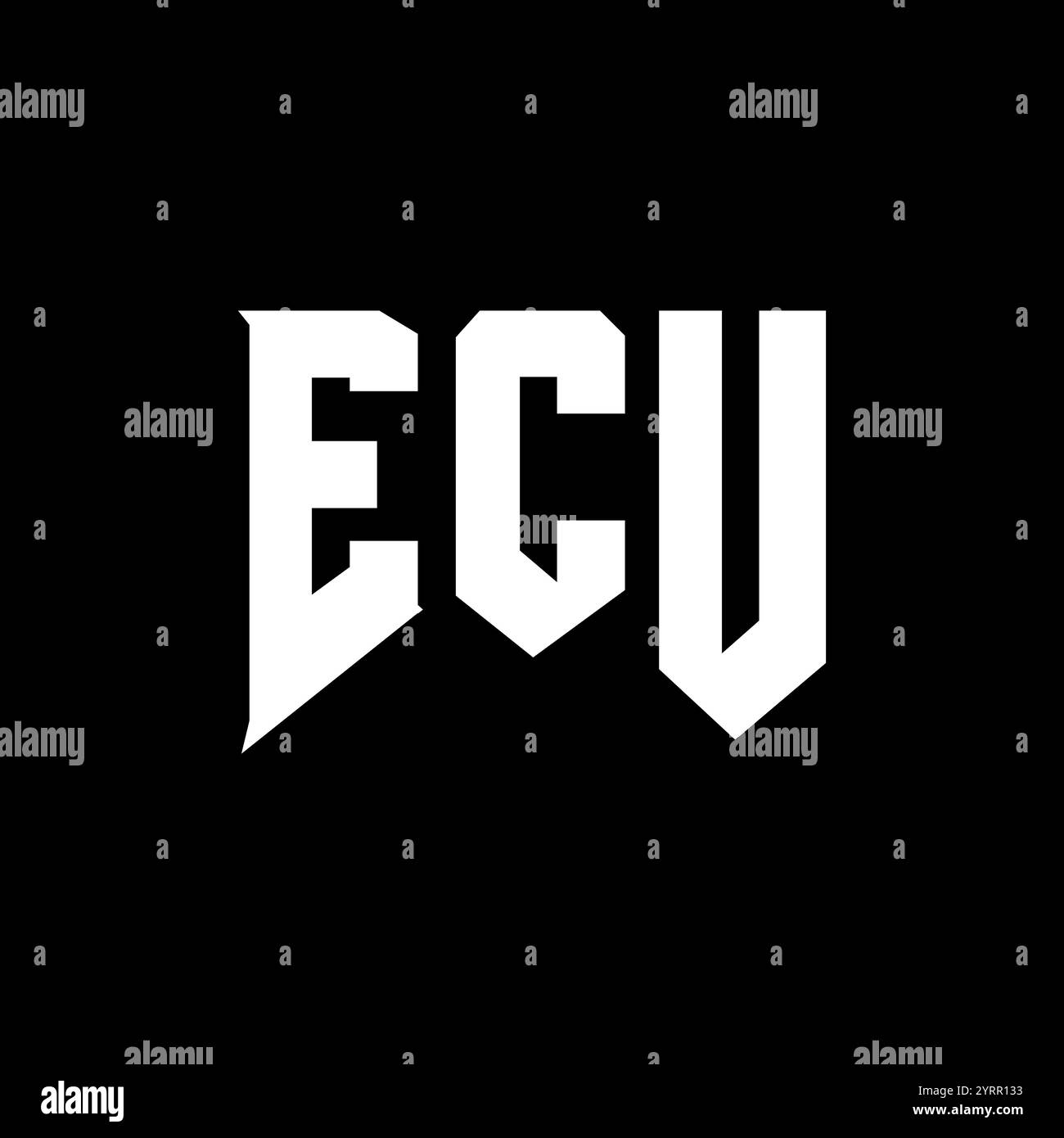 ECU letter logo design for technology company. ECU logo design black ...