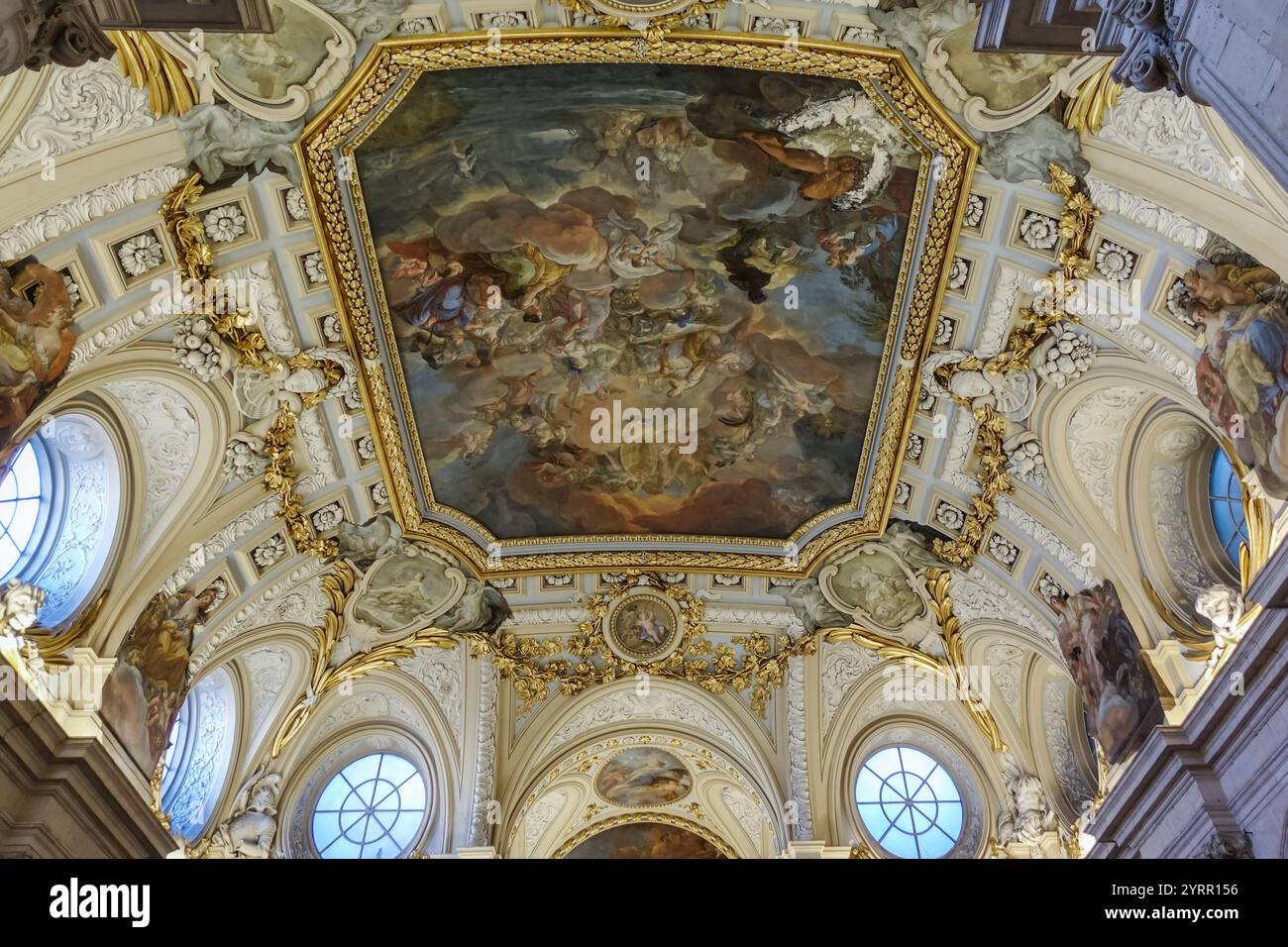 Painting on the Ceiling Above the Grand Staircase Inside the Royal ...