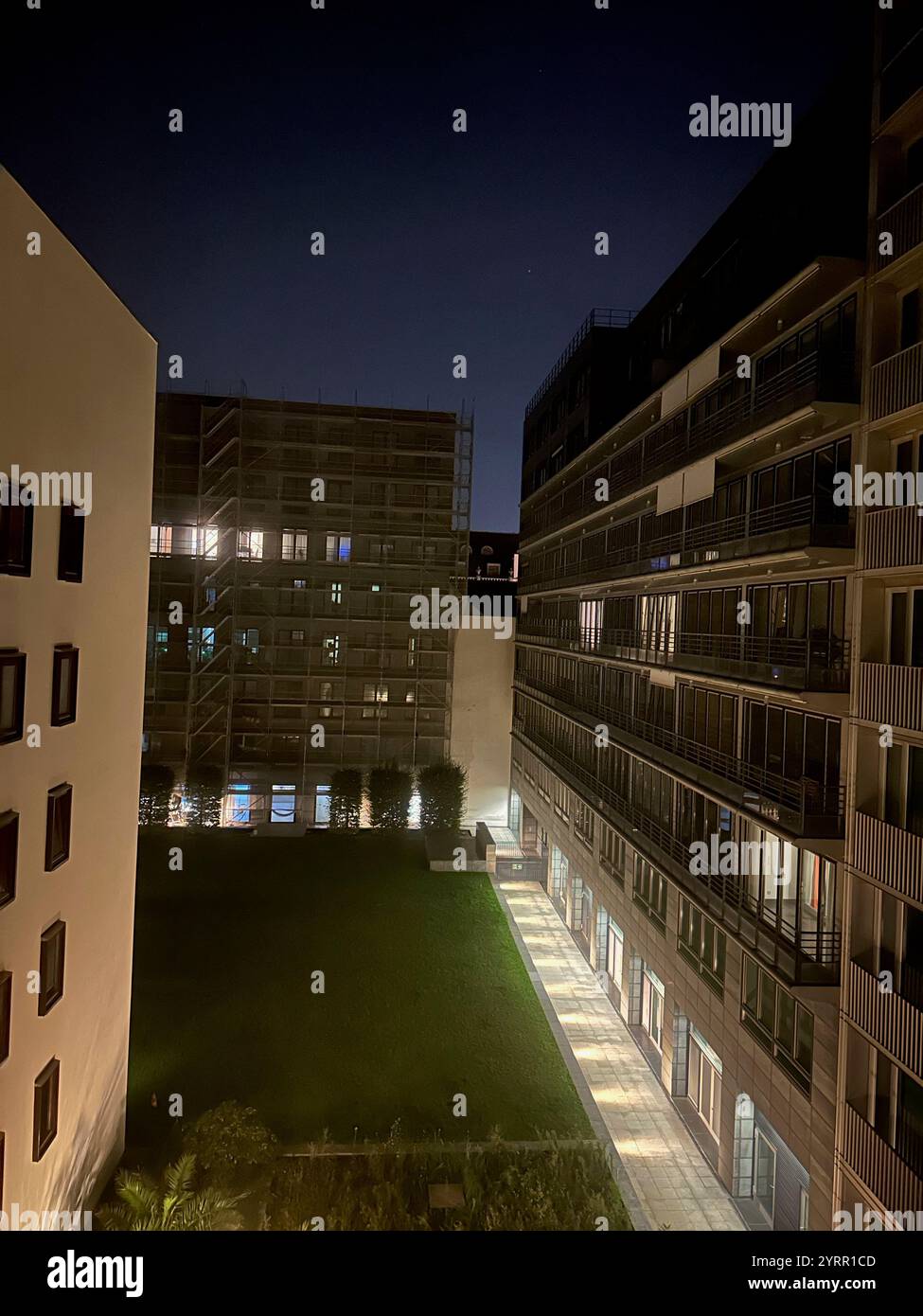 Buildings with balconies at night hi-res stock photography and images ...