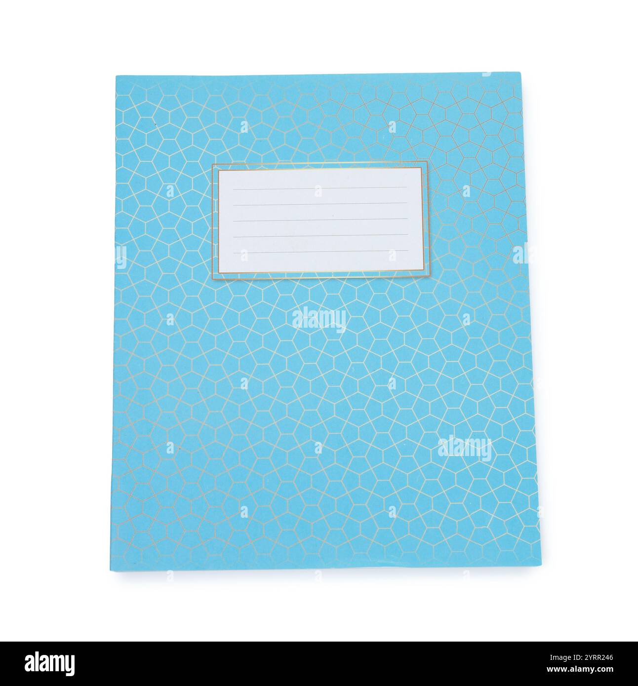 One blue copybook isolated on white, top view. School stationery Stock ...