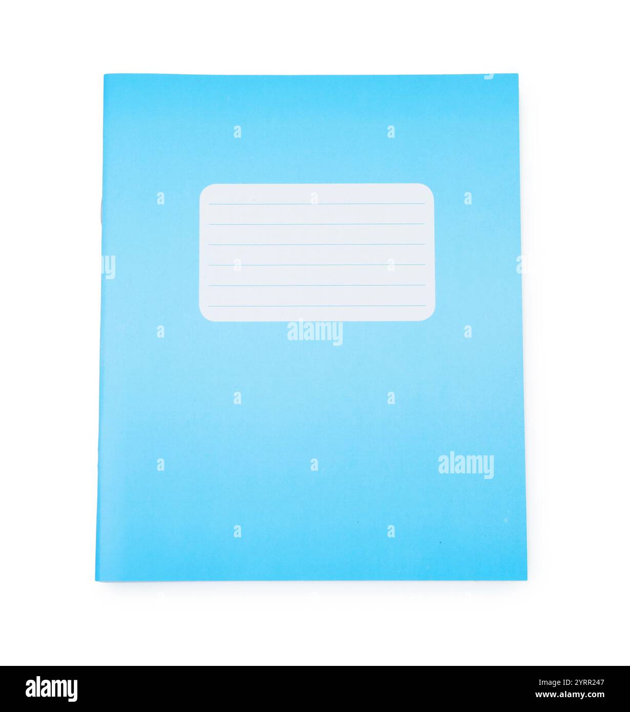 One blue copybook isolated on white, top view. School stationery Stock ...