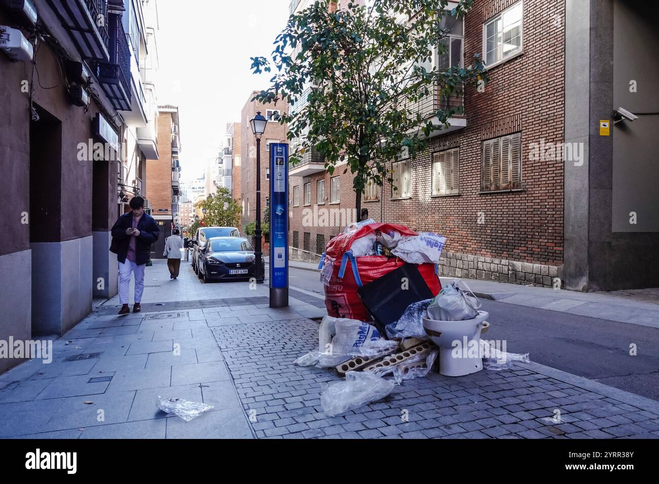 Pile of Garbage on the Street in Madrid, Spain Stock Photo - Alamy