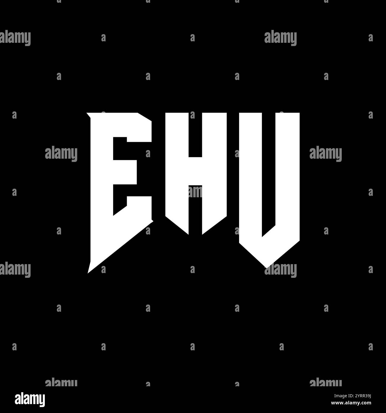 EHU letter logo design for technology company. EHU logo design black ...