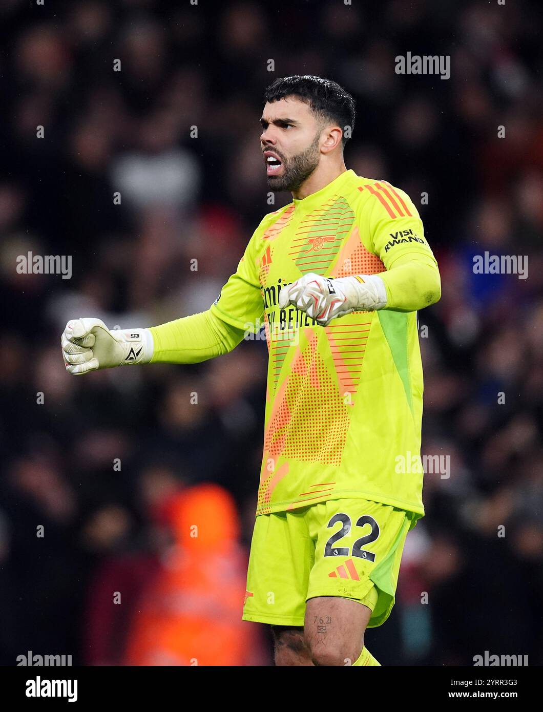 Arsenal goalkeeper David Raya after the final whistle of the Premier ...