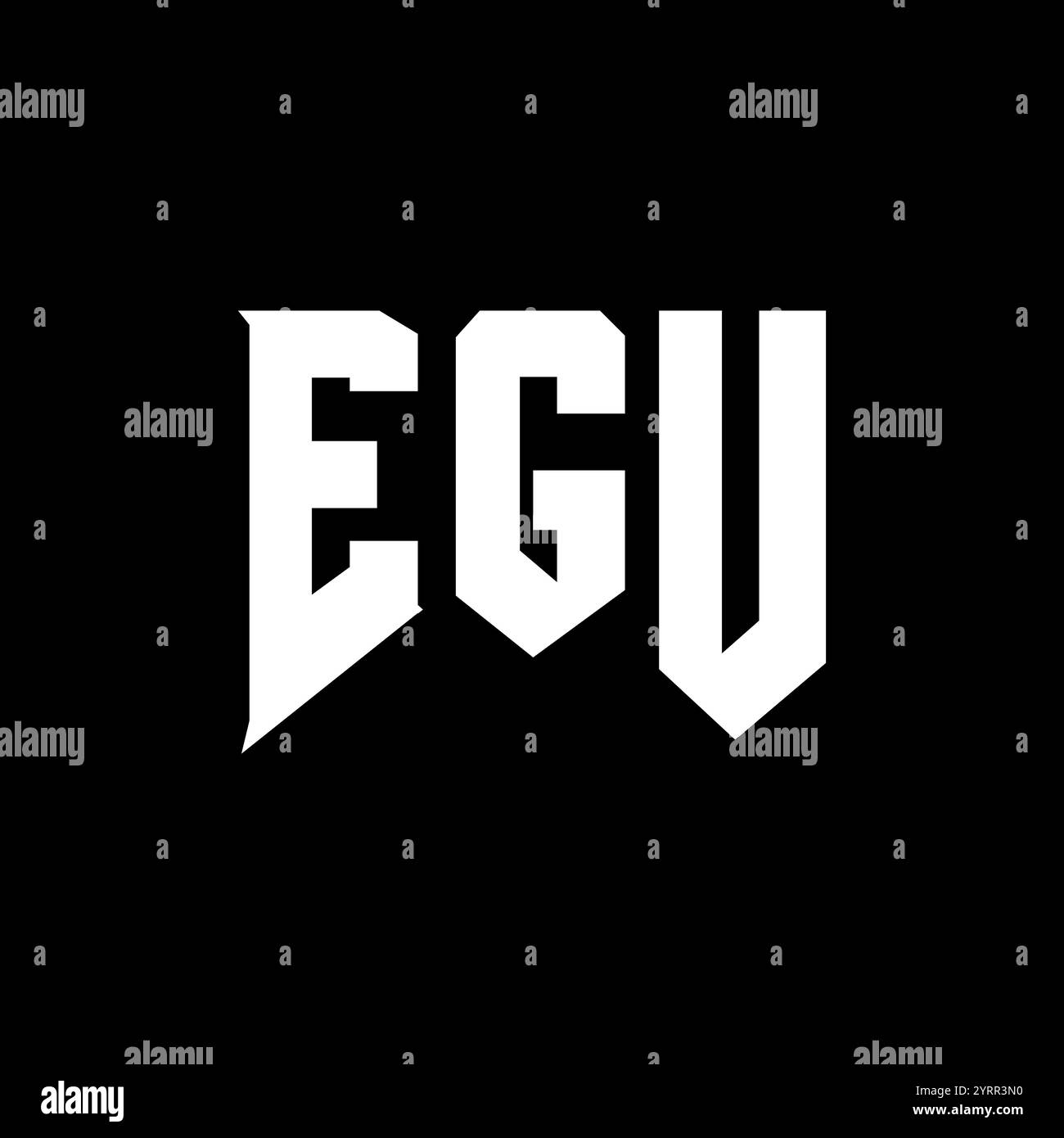 EGU letter logo design for technology company. EGU logo design black and white color combination ...