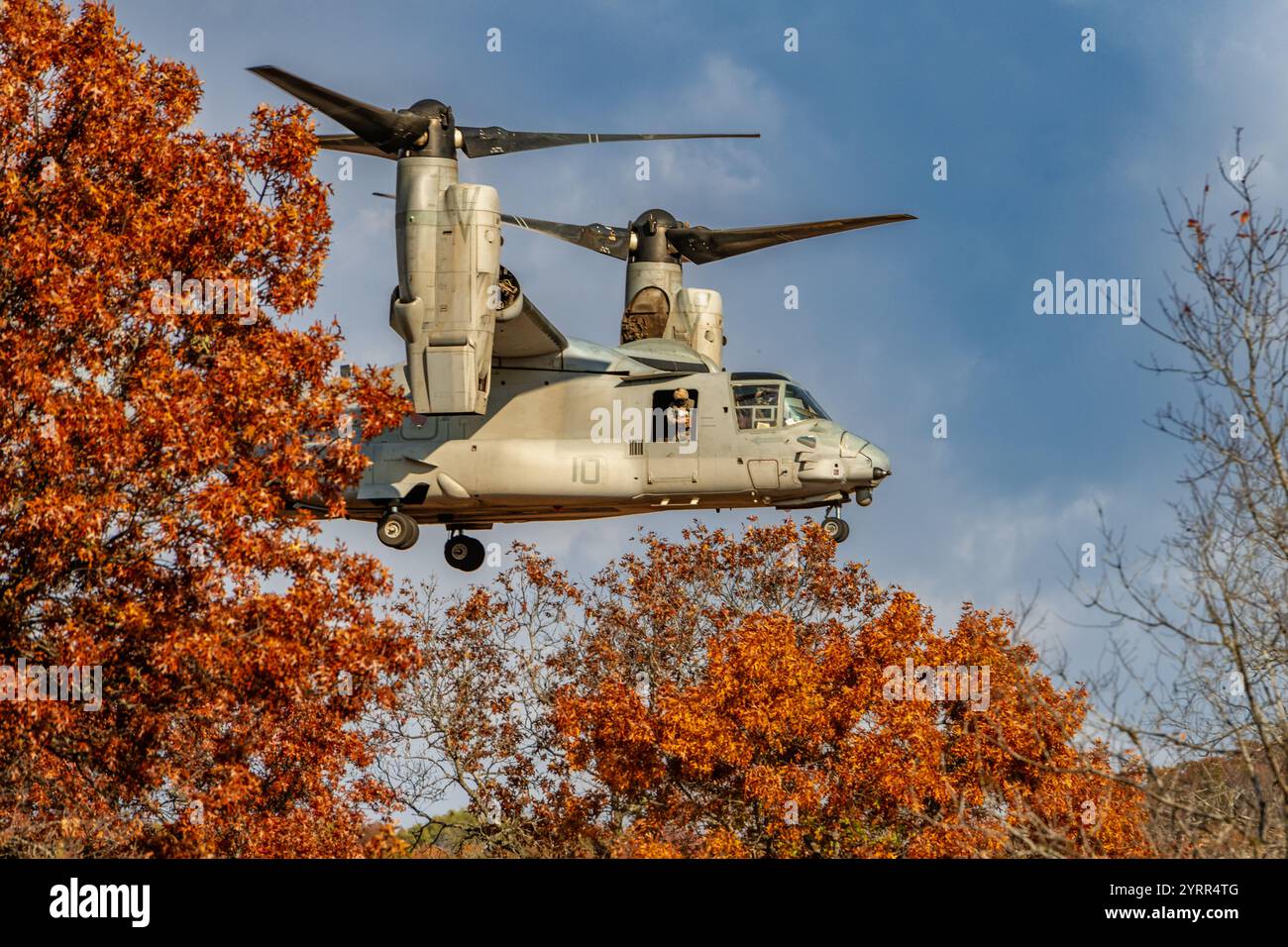 V-22 Ospreys practice take-offs and landings at Young Air Assault Strip ...