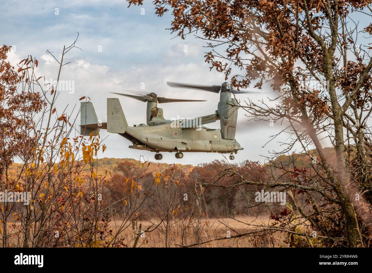 V-22 Ospreys practice take-offs and landings at Young Air Assault Strip ...