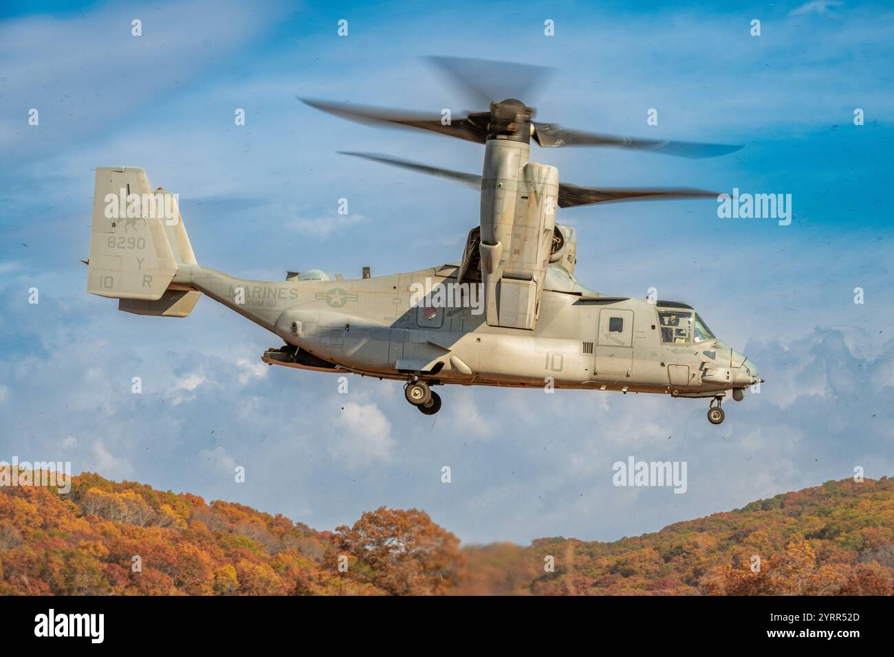 V-22 Ospreys practice take-offs and landings at Young Air Assault Strip ...