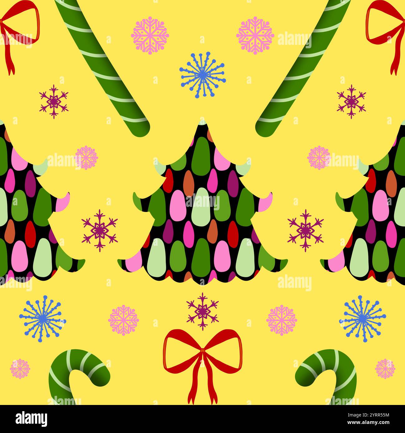 Christmas tree seamless pattern for wrapping paper and fabrics and ...