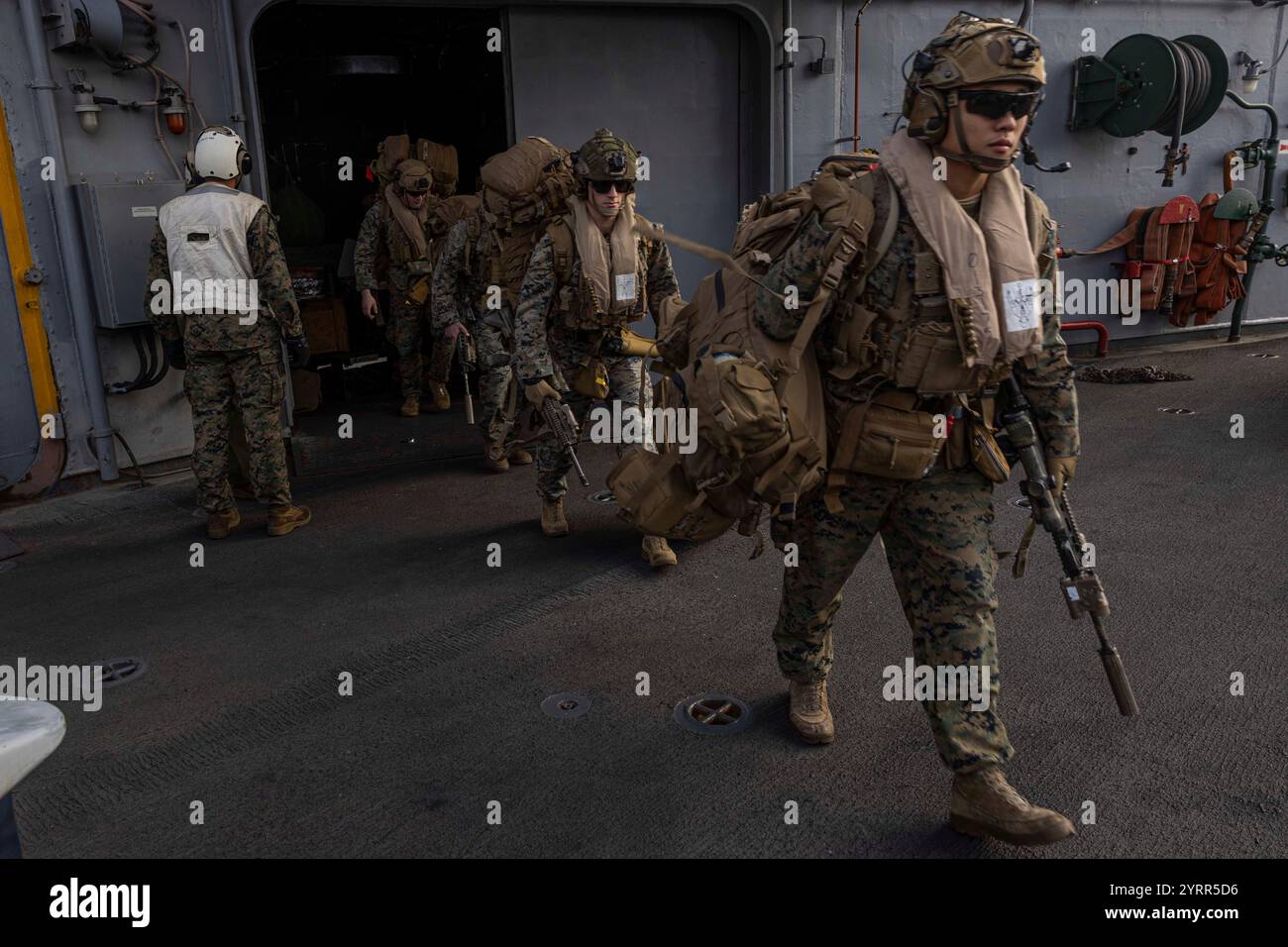 ATLANTIC OCEAN (Dec. 3, 2024) Marines assigned to the 24th Marine ...