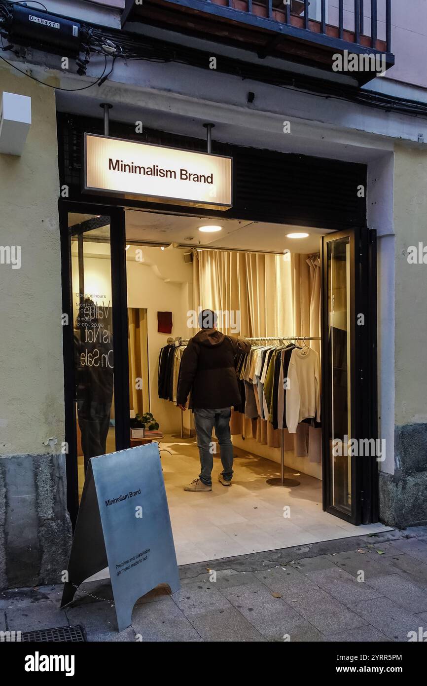 Minimalist Brand Store on Gran Via, Madrid, Spain Stock Photo - Alamy