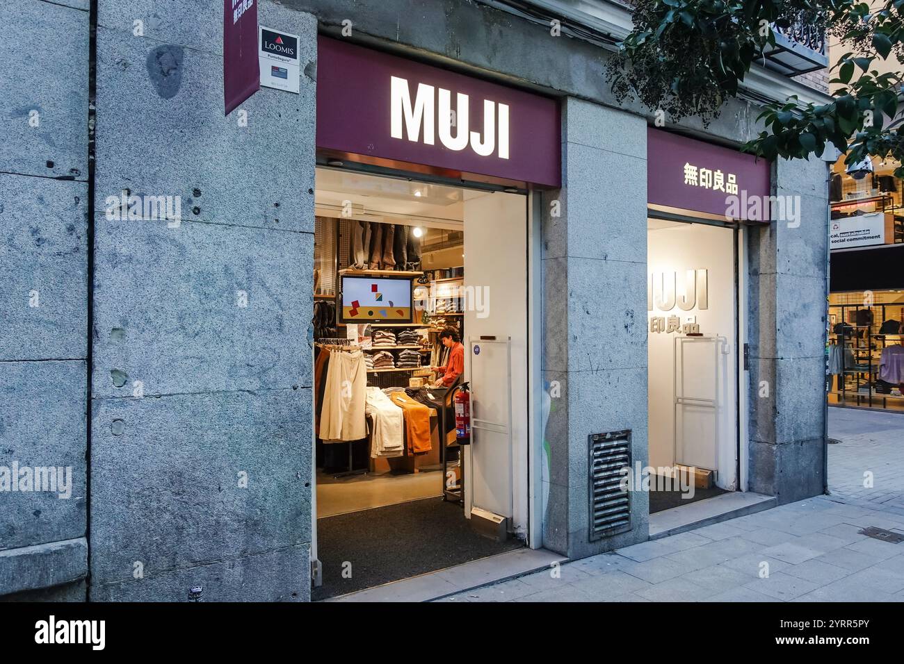 Muji Storefront on Gran Via, Madrid, Spain Stock Photo - Alamy