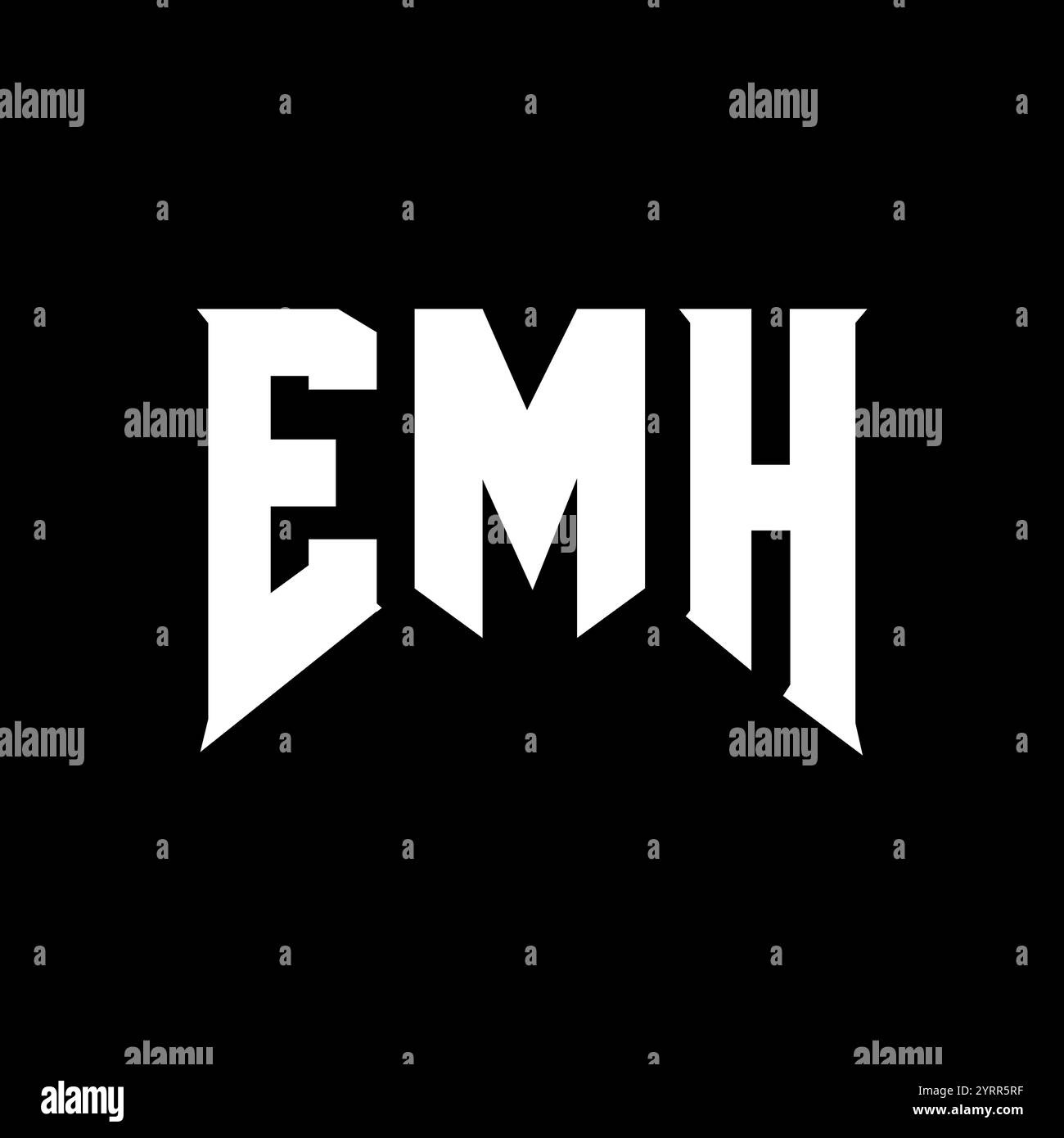 EMH letter logo design for technology company. EMH logo design black ...