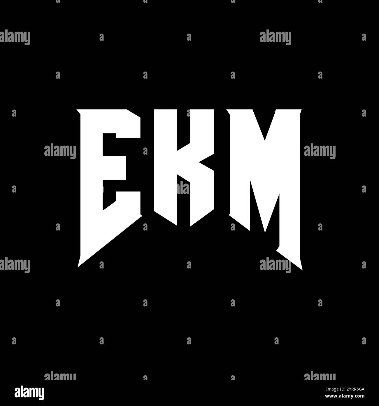 EKM letter logo design for technology company. EKM logo design black and white color combination ...