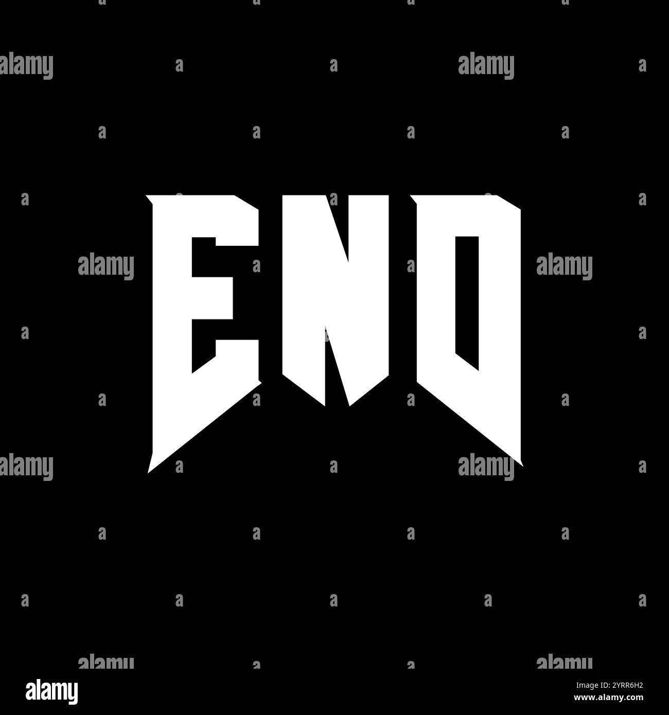 END letter logo design for technology company. END logo design black ...