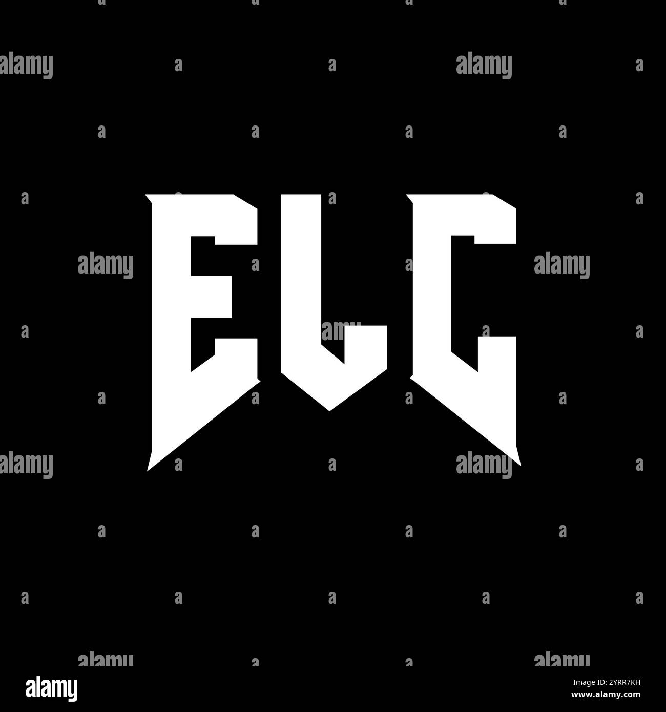 ELC letter logo design for technology company. ELC logo design black and white color combination ...