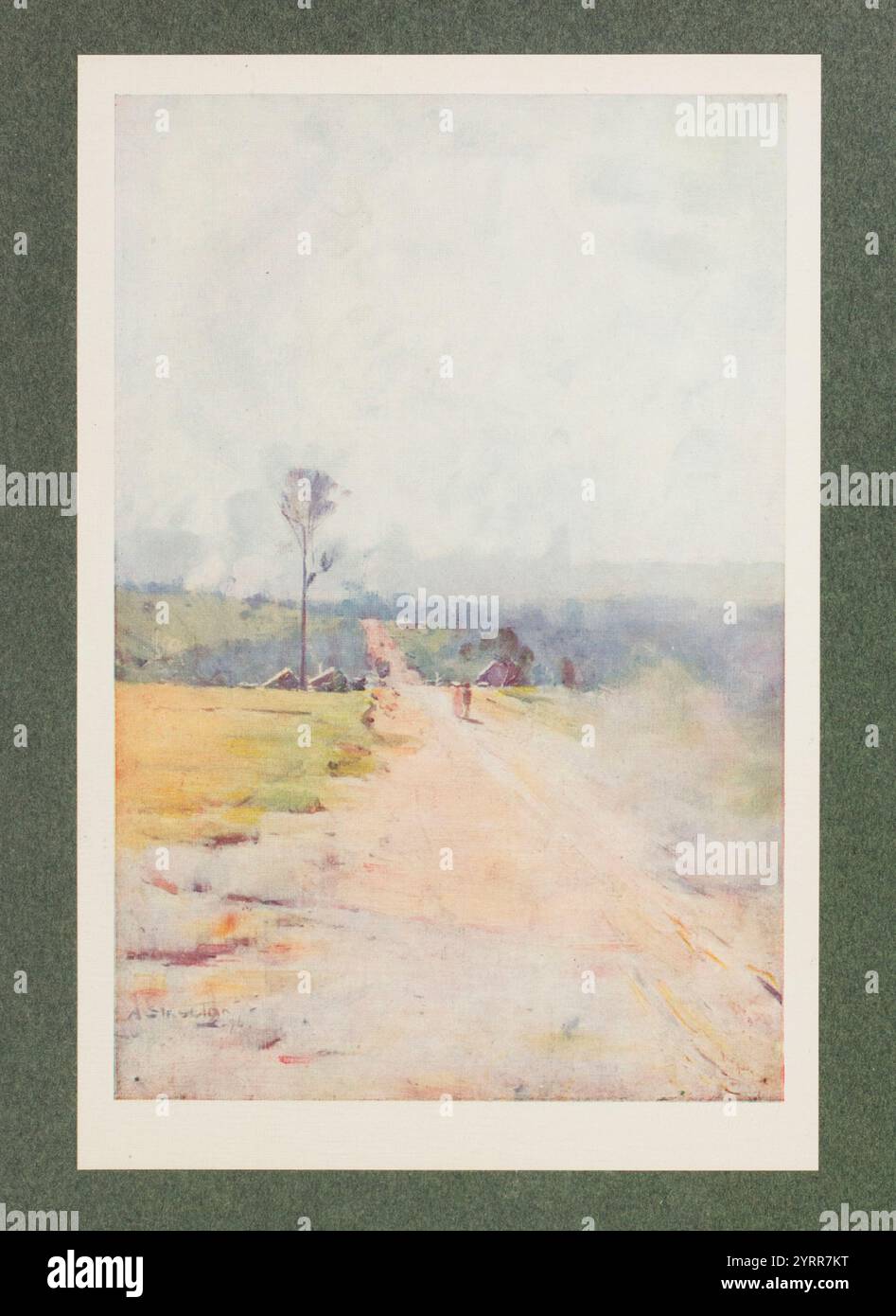 The Hot Road. Vintage artwork by Australian Painter Arthur Streeton ...
