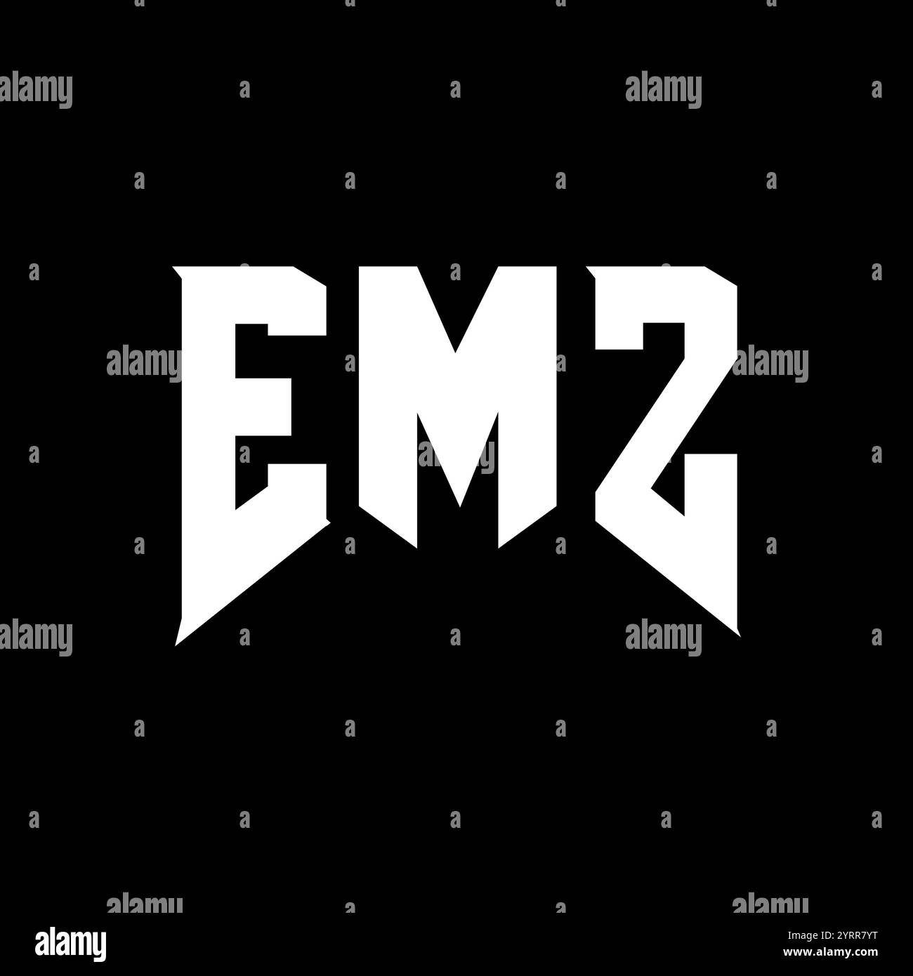 EMZ letter logo design for technology company. EMZ logo design black ...