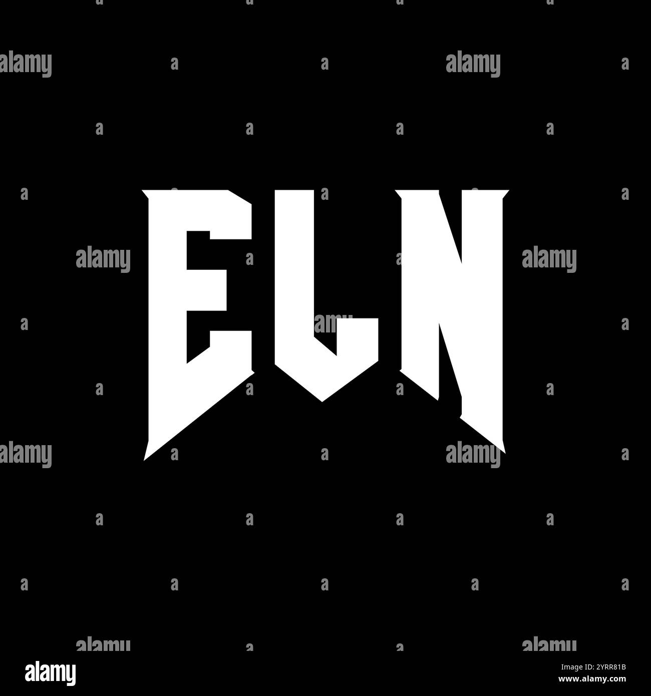 ELN letter logo design for technology company. ELN logo design black ...