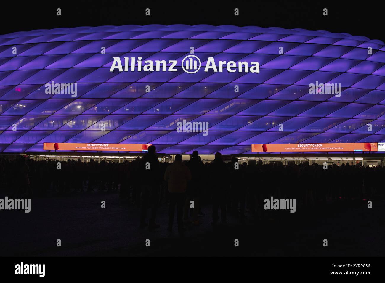 Allianz Arena illuminated violet purple in honour of International Day ...