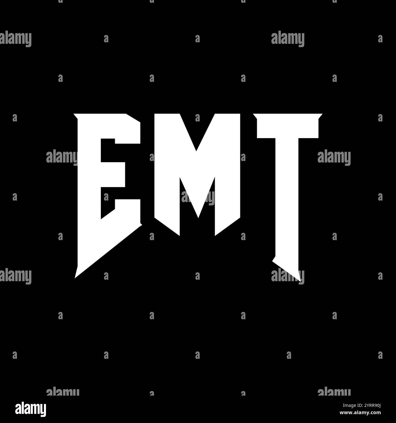 EMT letter logo design for technology company. EMT logo design black ...