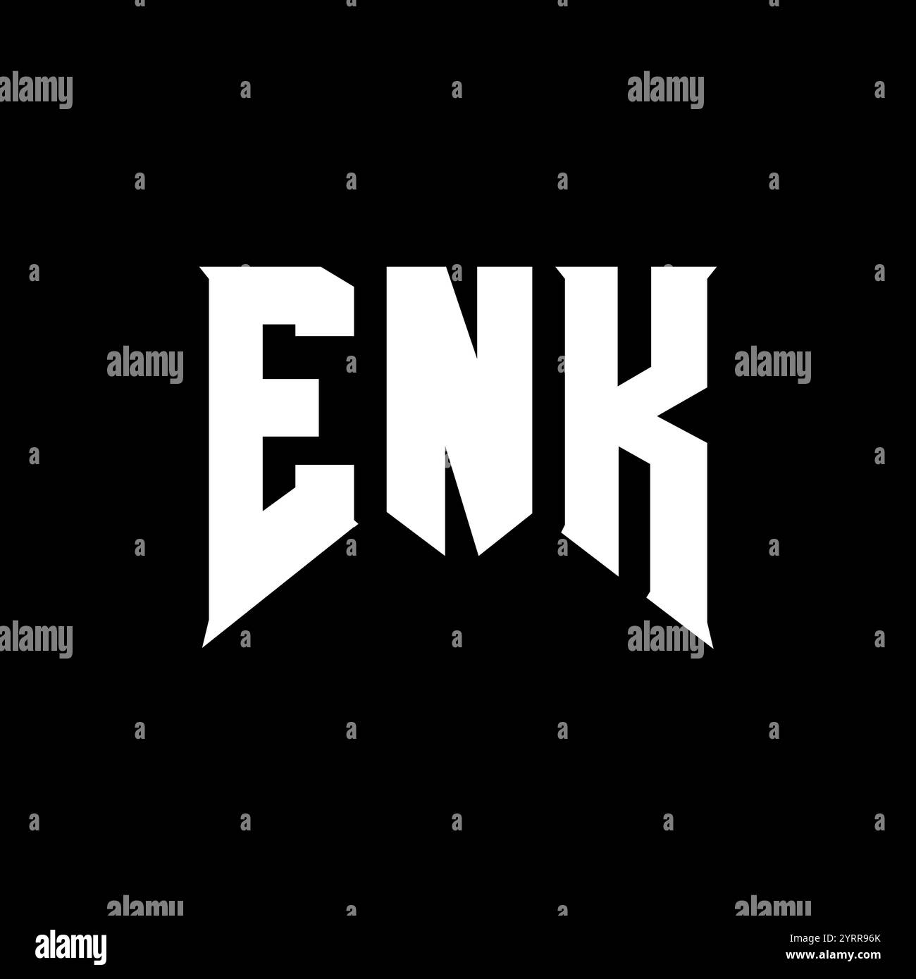 ENK letter logo design for technology company. ENK logo design black ...