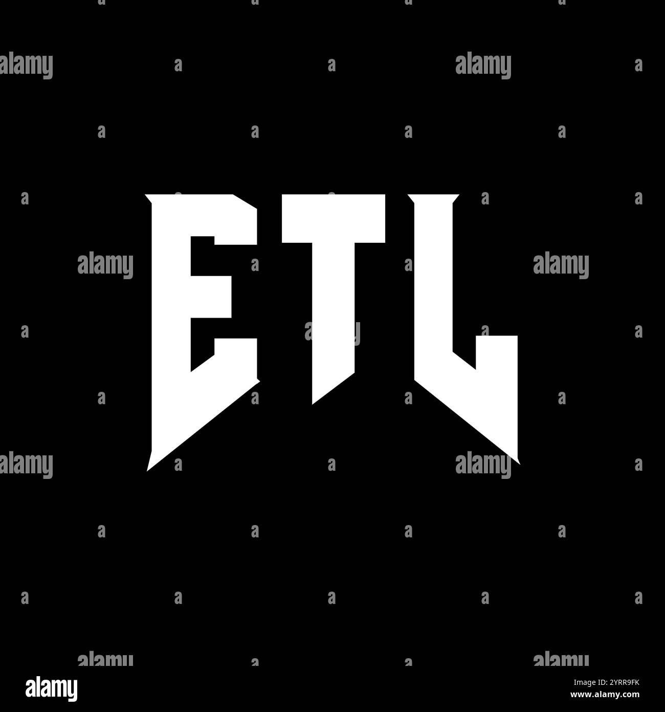 ETL letter logo design for technology company. ETL logo design black and white color combination ...