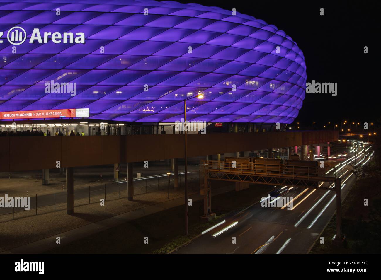 Allianz Arena illuminated purple purple in honour of International Day ...