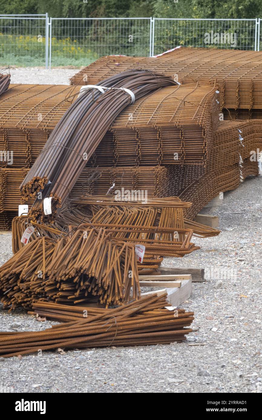 Steel and iron mats on a construction site Stock Photo - Alamy