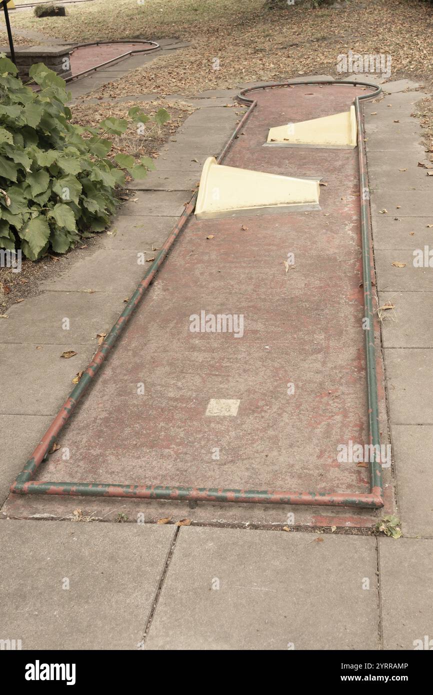 Tracks of a miniature golf course Stock Photo - Alamy