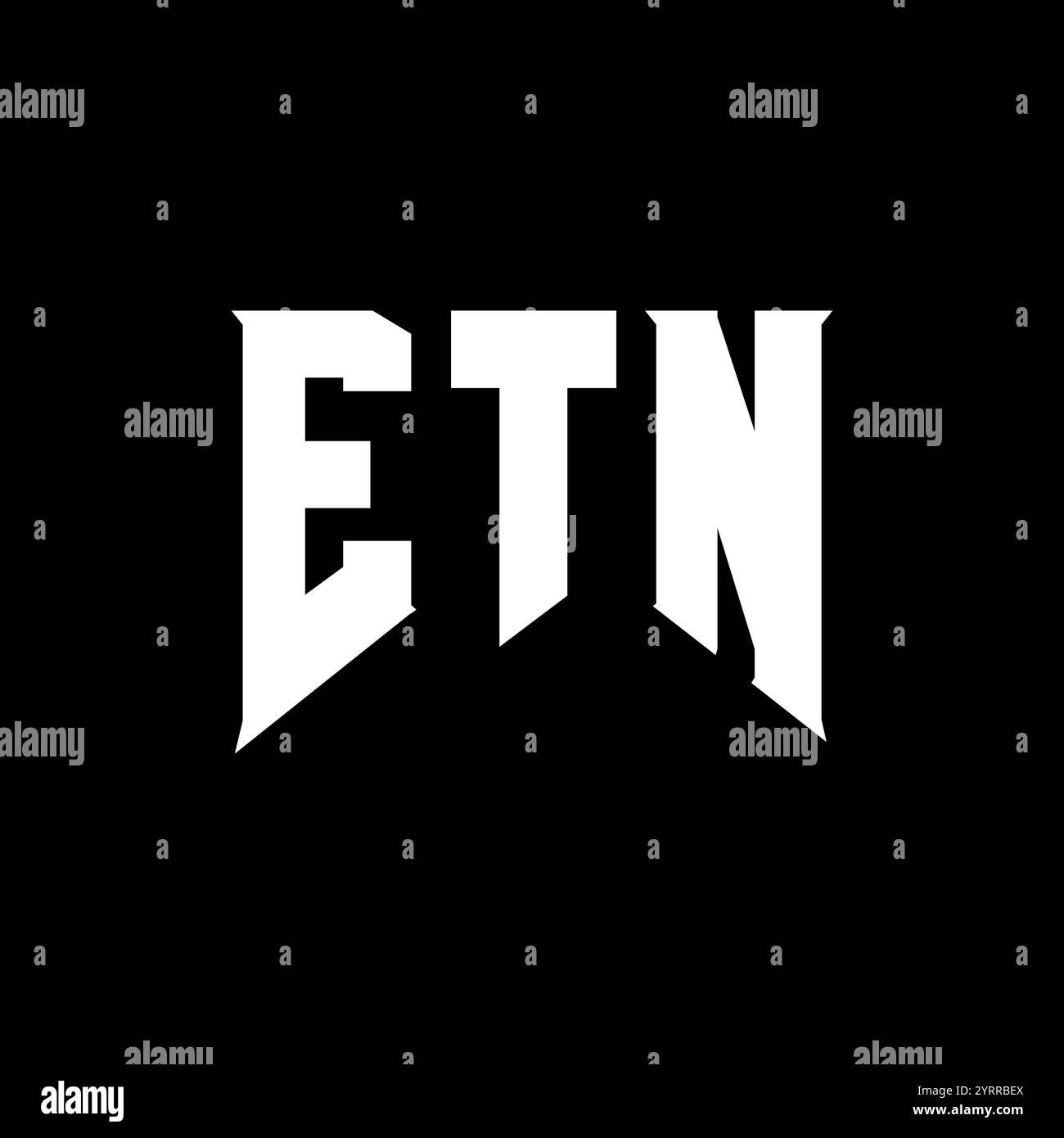 ETN letter logo design for technology company. ETN logo design black and white color combination ...