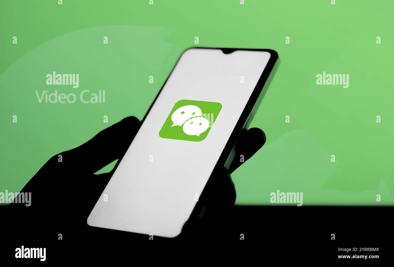 WeChat logo displayed on smartphone Stock Photo - Alamy