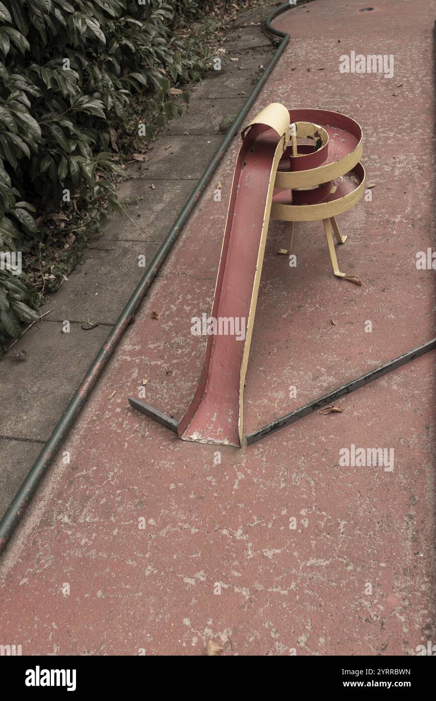 Tracks of a miniature golf course Stock Photo - Alamy