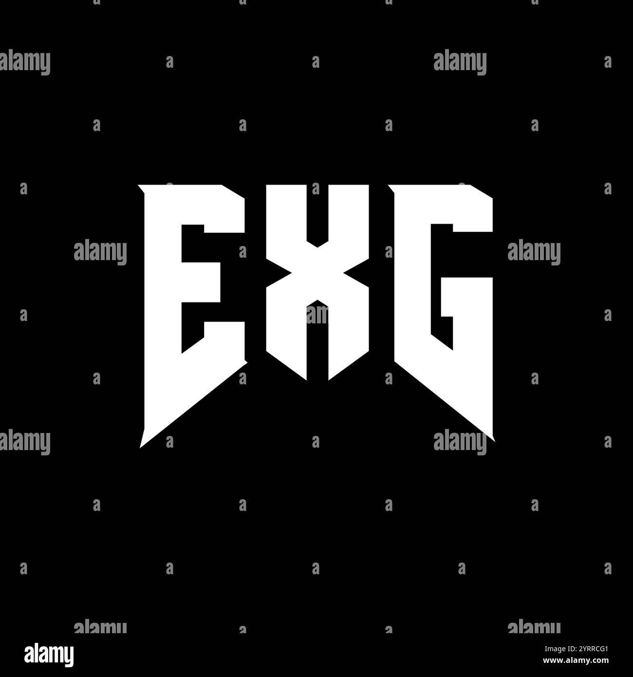 EXG letter logo design for technology company. EXG logo design black and white color combination ...