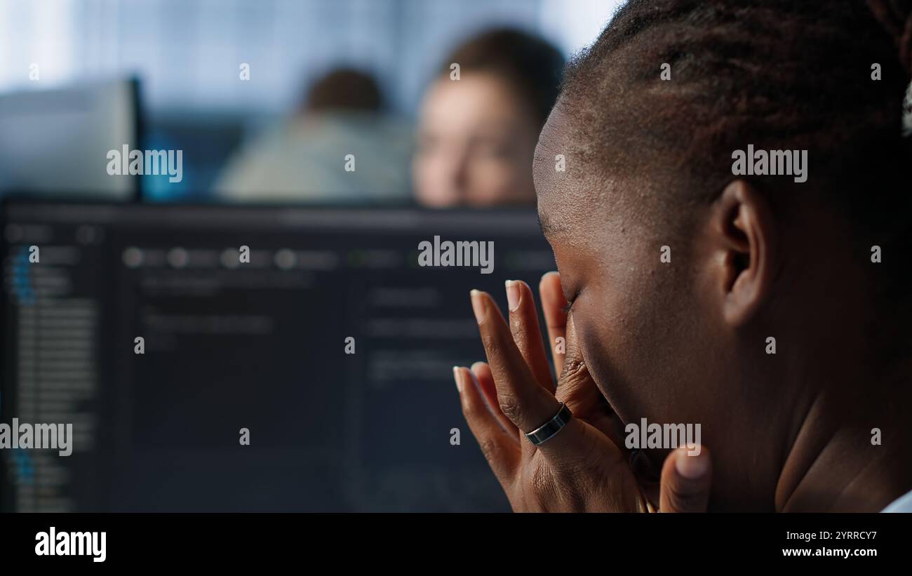 Tired software developer having eye hi-res stock photography and images ...