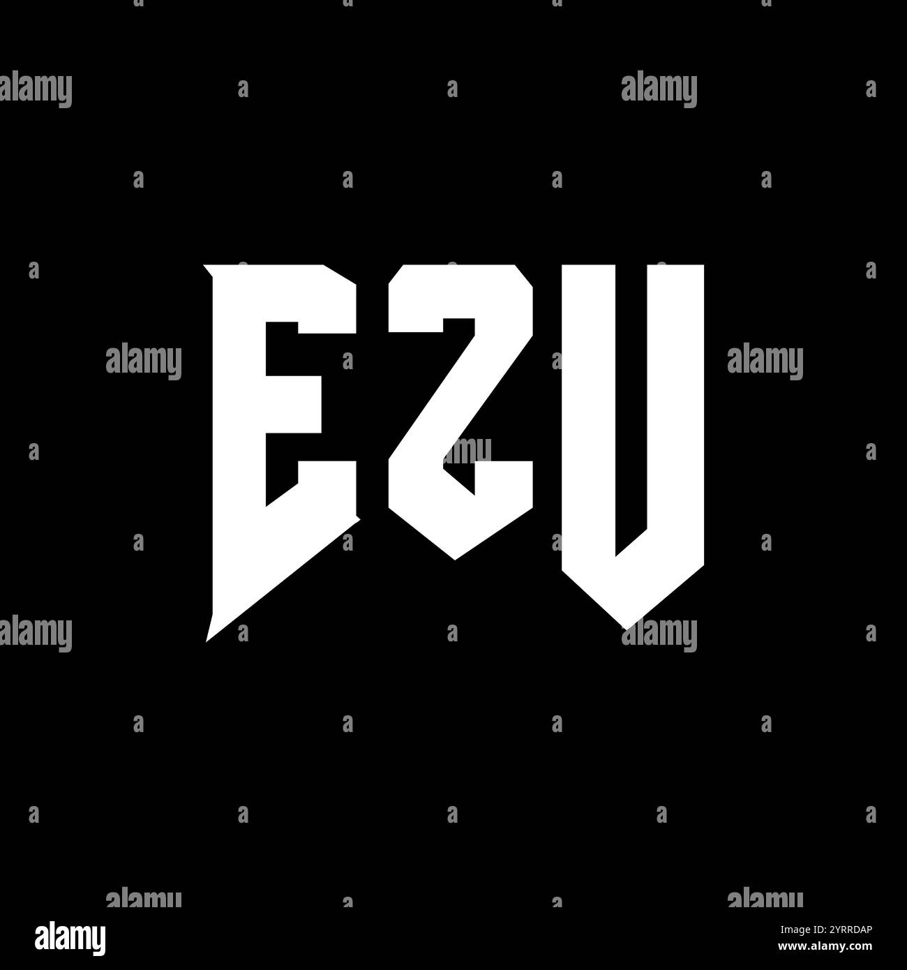EZU letter logo design for technology company. EZU logo design black and white color combination ...