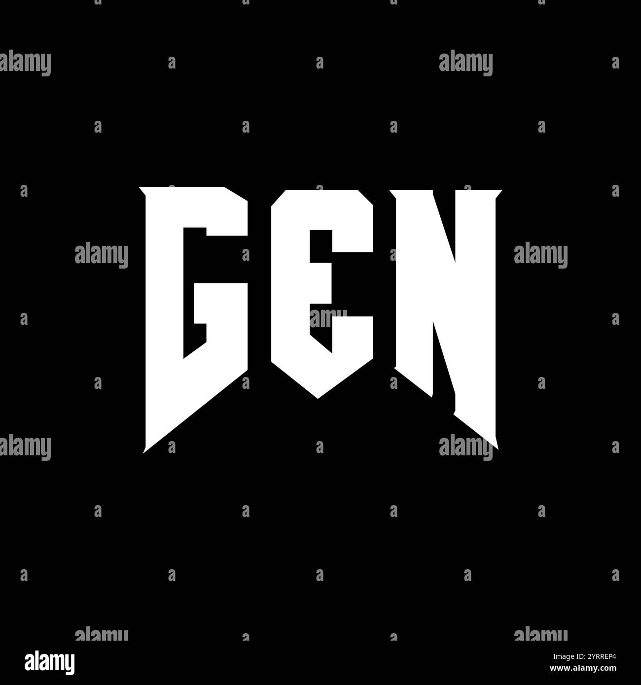 GEN letter logo design for technology company. GEN logo design black ...