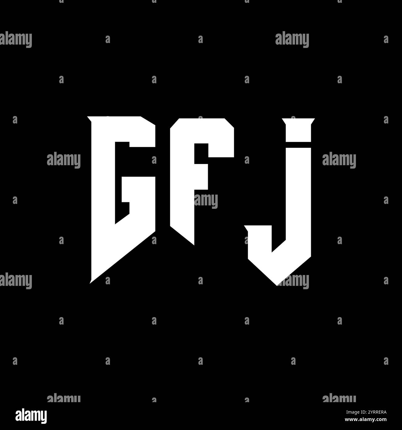 GFJ letter logo design for technology company. GFJ logo design black ...