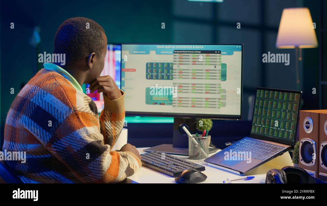 African american analyst checks hi-res stock photography and images - Alamy